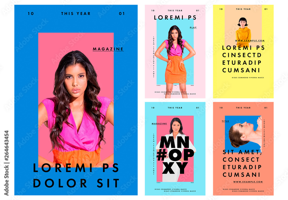 Event Poster Layouts with Bright Colors Stock Template | Adobe Stock