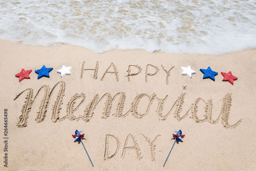 Memorial day background on the beach near ocean Stock Photo | Adobe Stock