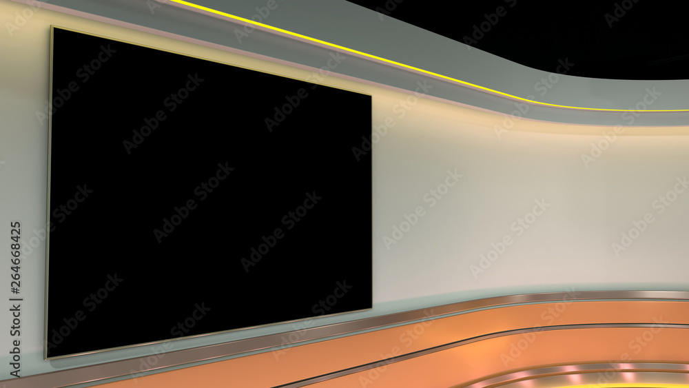 TV Virtual Studio background 3d rendering Stock Illustration | Adobe Stock