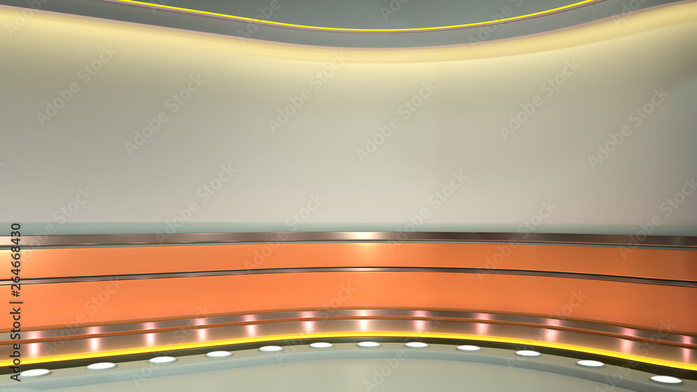 TV Virtual Studio background 3d rendering Stock Illustration | Adobe Stock