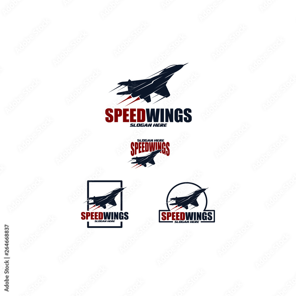 speed wings logo set Stock Vector | Adobe Stock