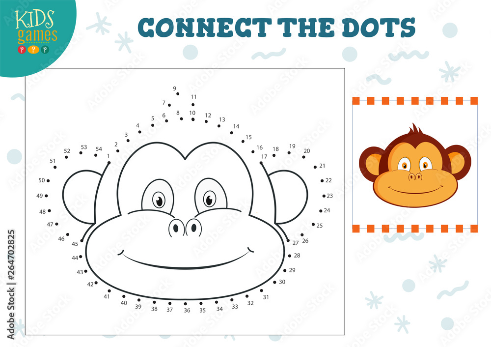 Connect the dots kids mini game vector illustration. Preschool children ...