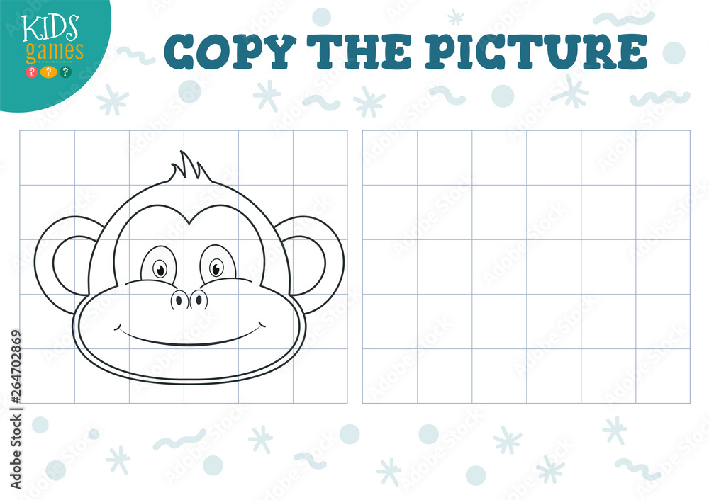 Copy picture vector illustration. Educational game for preschool kids ...