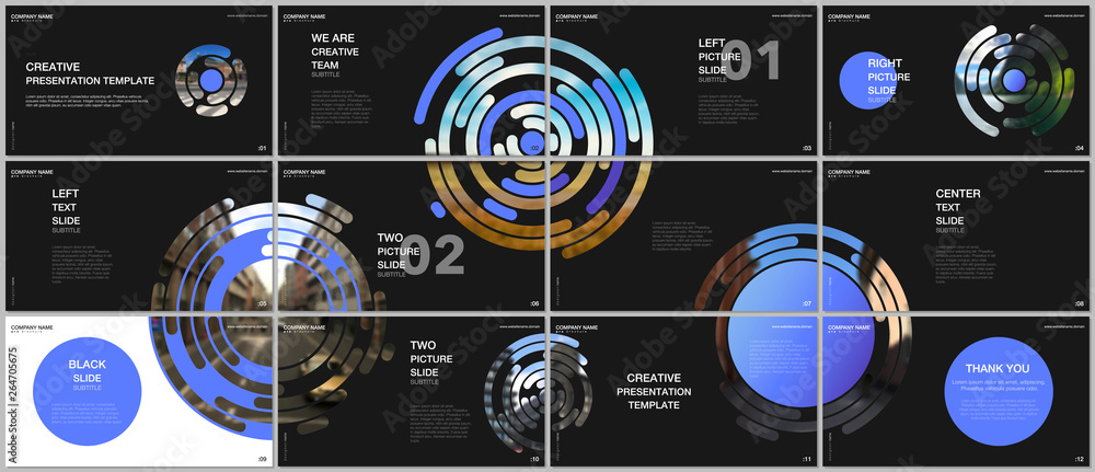 Minimal presentations design, portfolio vector templates with colorful ...