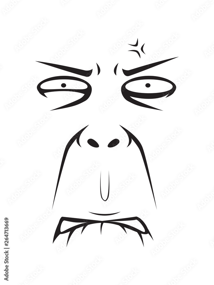 Long Face Expression - upset. Isolated Vector Illustration Stock Vector ...