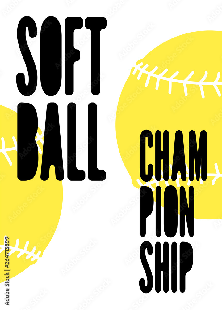 Softball Championship typographical vintage style poster. Retro vector ...