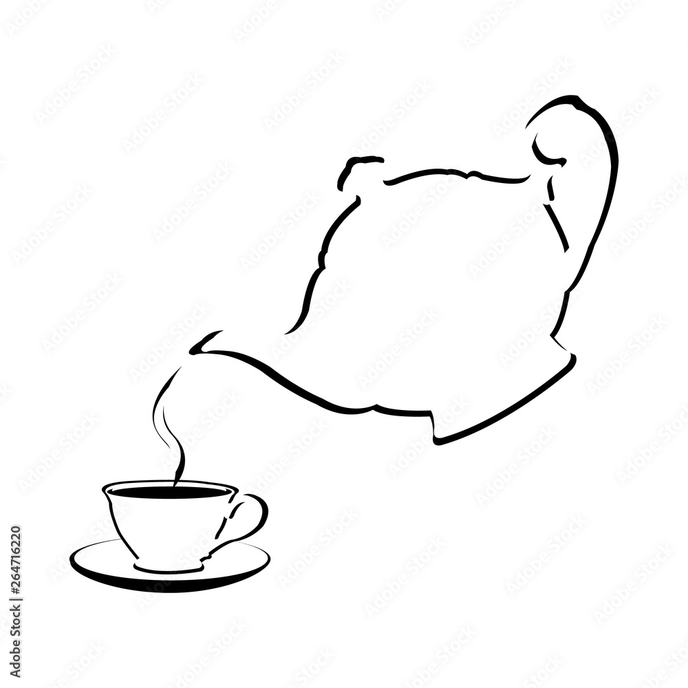 Teapot Pouring Drawing