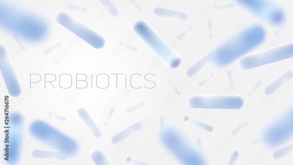 Probiotics, live bacteria and microorganisms vector illustration Stock ...