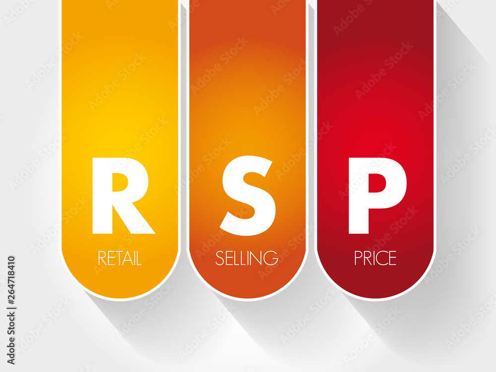 RSP - Retail Selling Price acronym, business concept background Stock ...