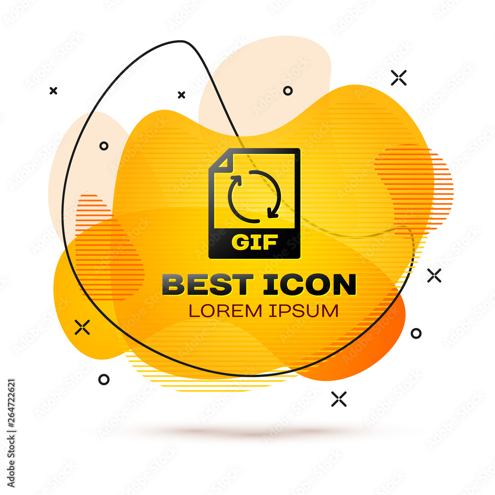 Black GIF file document icon. Download gif button icon isolated on ...