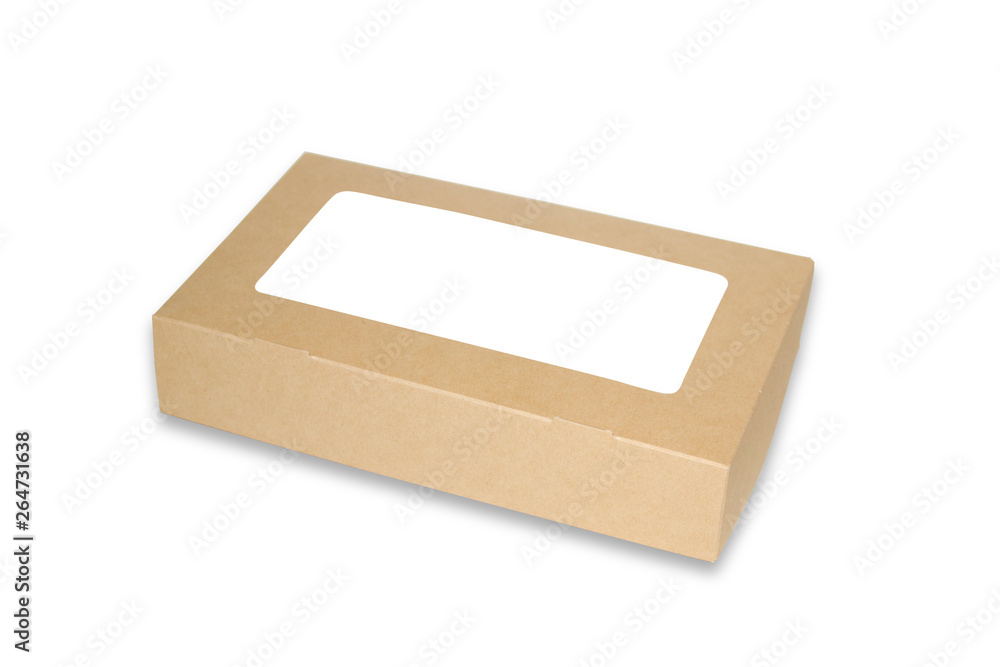 Box brown window Square shape cut out Packaging template, Empty kraft ...