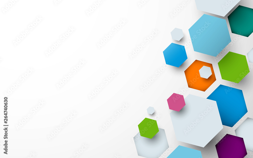 Vecteur Stock Abstract colorful hexagogns background. can be used for ...