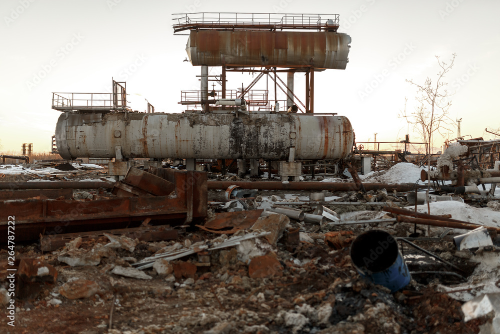 Old rusty oil separators, oil tanks Stock Photo | Adobe Stock