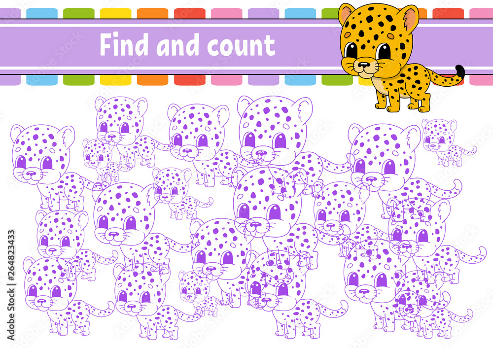 Find and count. Education developing worksheet. Activity page with ...