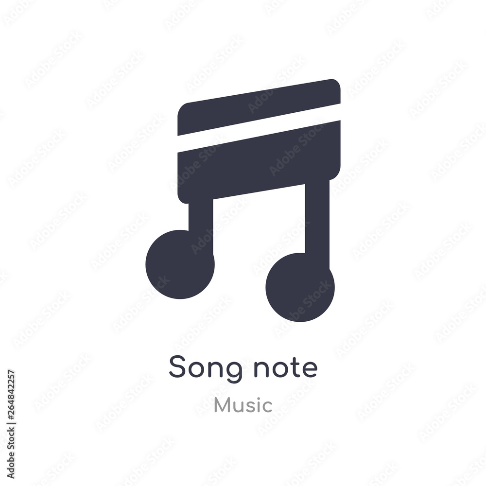 song note outline icon. isolated line vector illustration from music ...