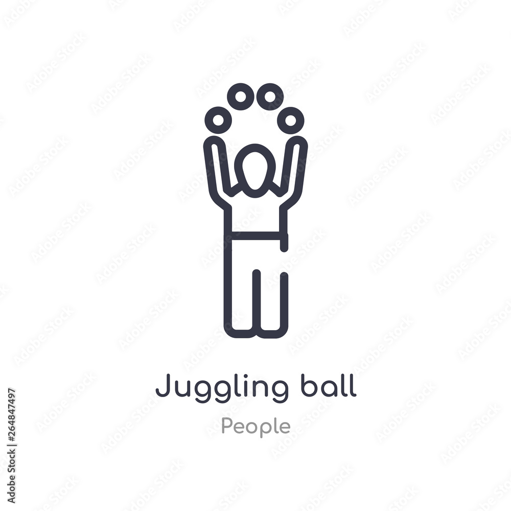 juggling ball outline icon. isolated line vector illustration from ...