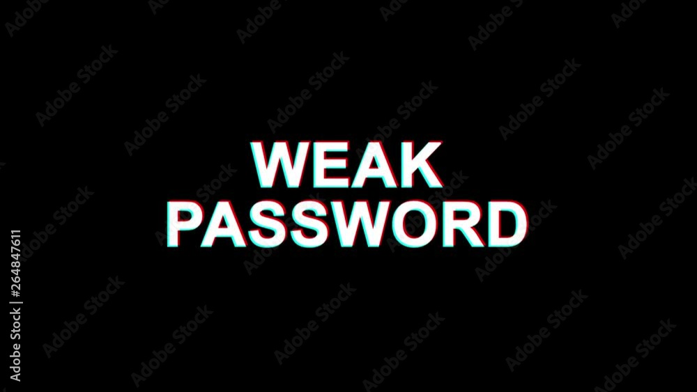 Weak Password Glitch Text Abstract Vintage Twitched 4K Loop Motion ...