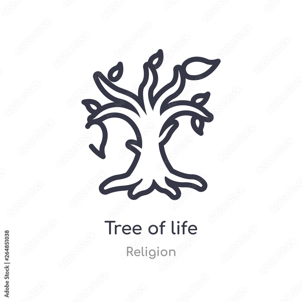 tree of life outline icon. isolated line vector illustration from ...