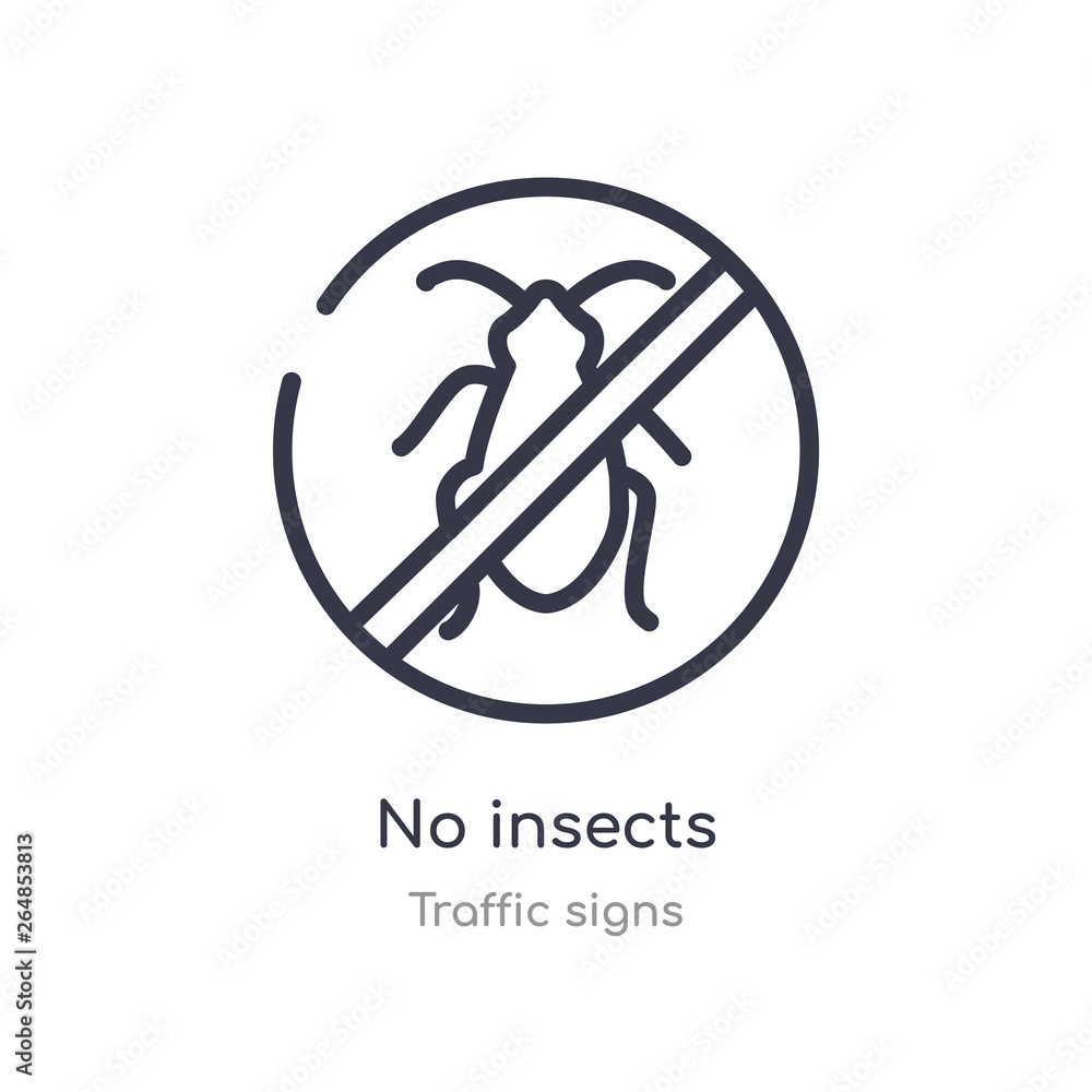no insects outline icon. isolated line vector illustration from traffic ...