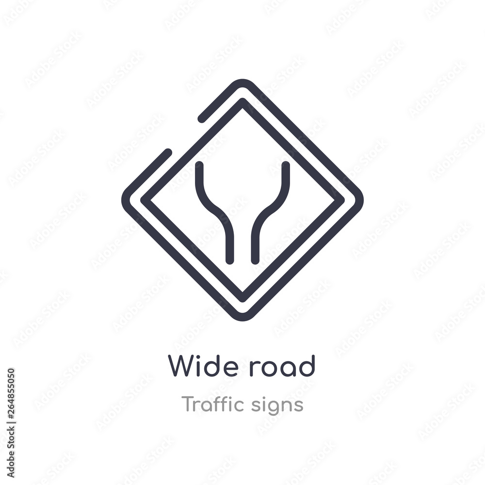 wide road outline icon. isolated line vector illustration from traffic ...