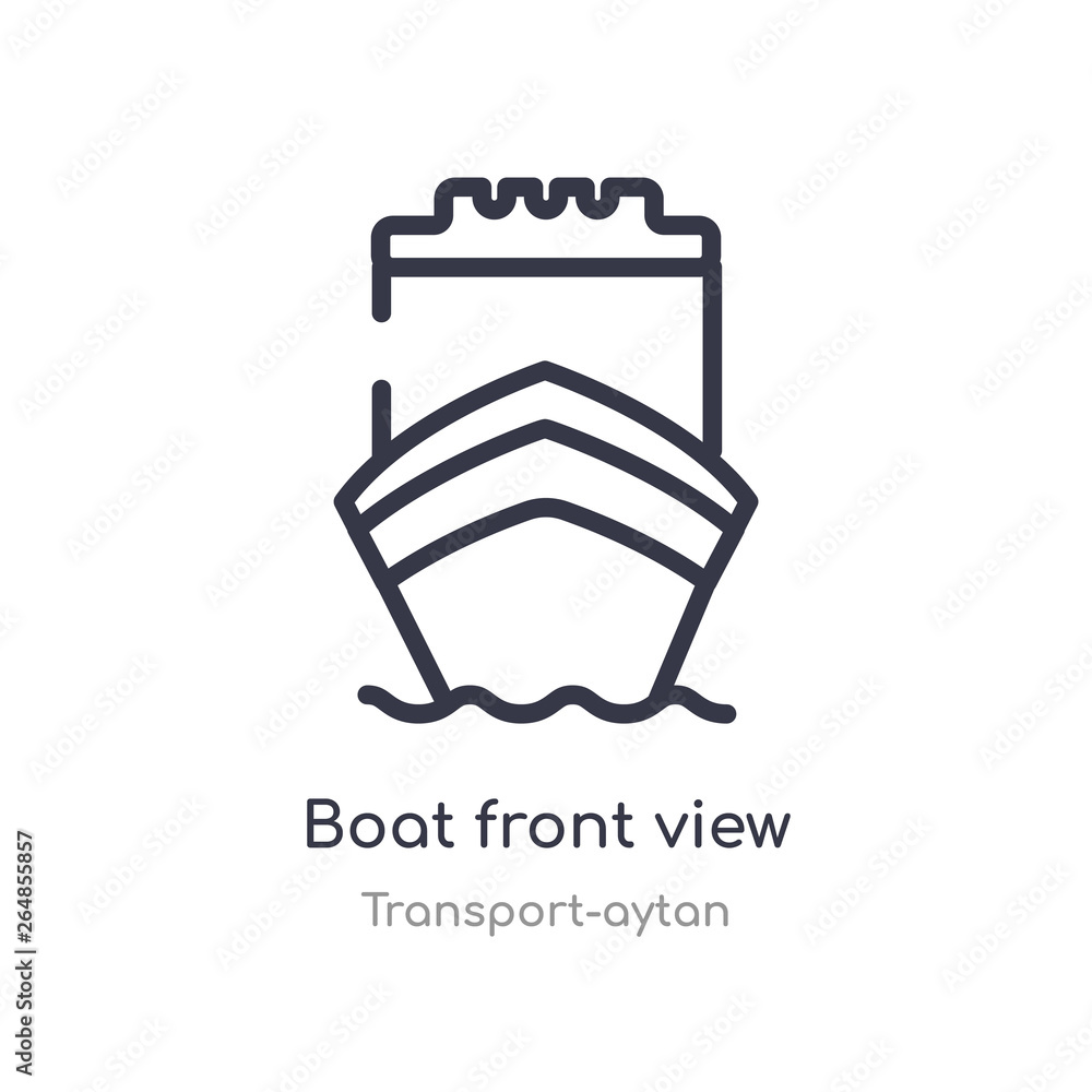boat front view outline icon. isolated line vector illustration from ...