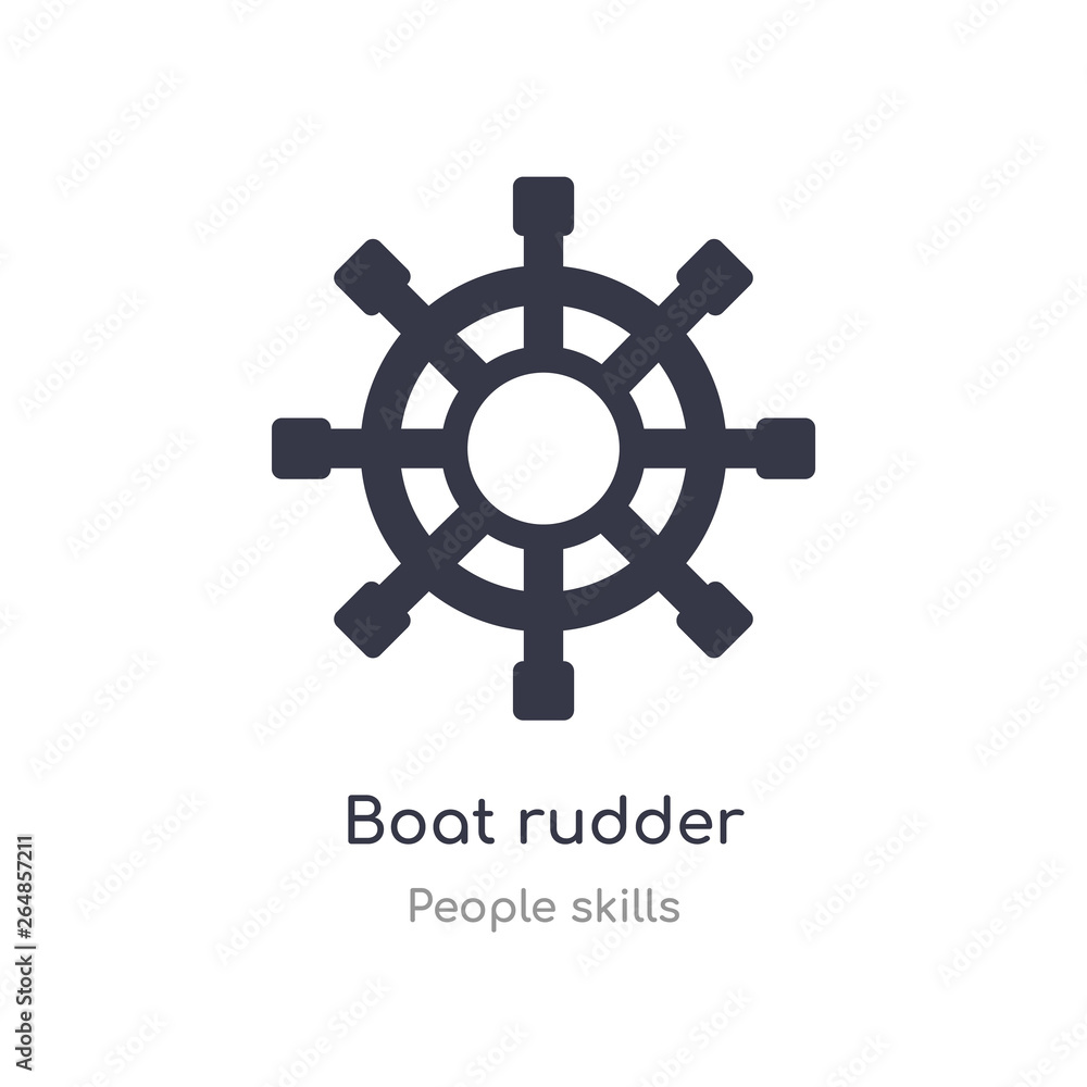 boat rudder outline icon. isolated line vector illustration from people ...