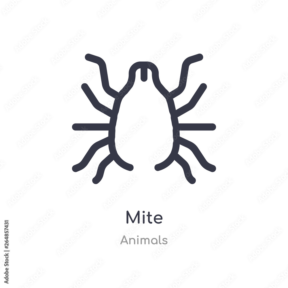 mite outline icon. isolated line vector illustration from animals ...