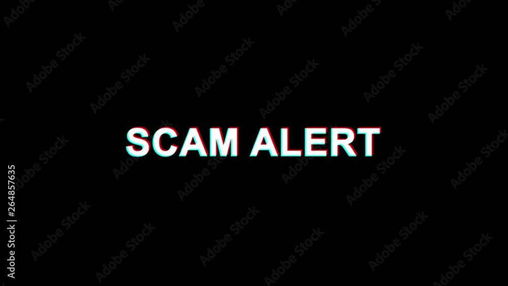 Scam Alert Glitch Text Abstract Vintage Twitched 4K Loop Motion ...
