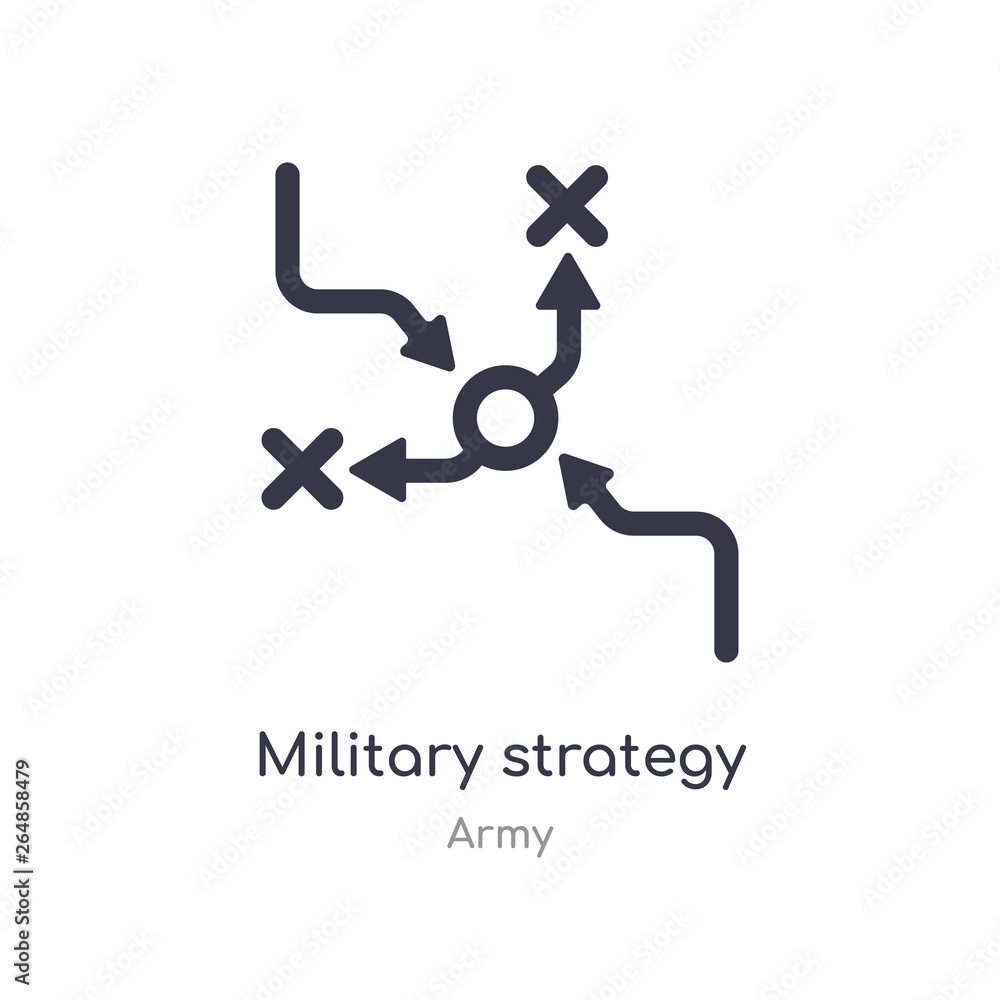 military strategy graphic outline icon. isolated line vector ...