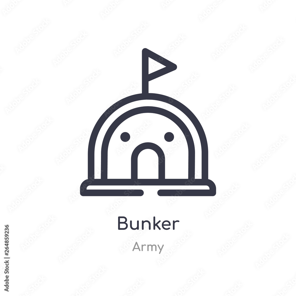 bunker outline icon. isolated line vector illustration from army ...