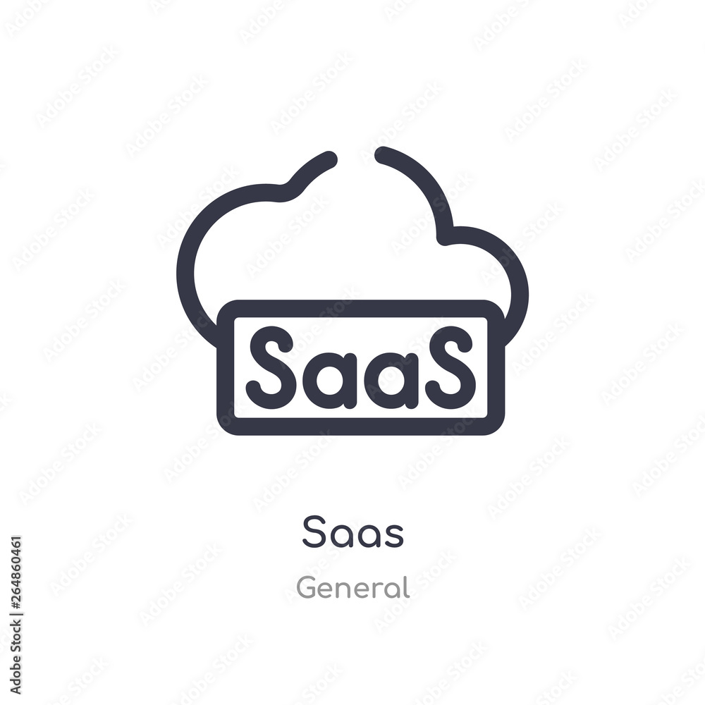saas outline icon. isolated line vector illustration from general ...