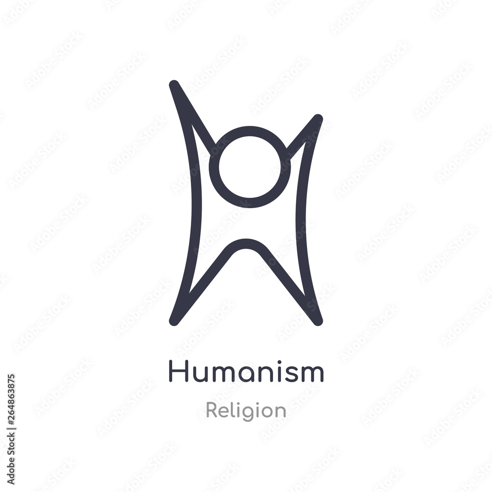 humanism outline icon. isolated line vector illustration from religion ...
