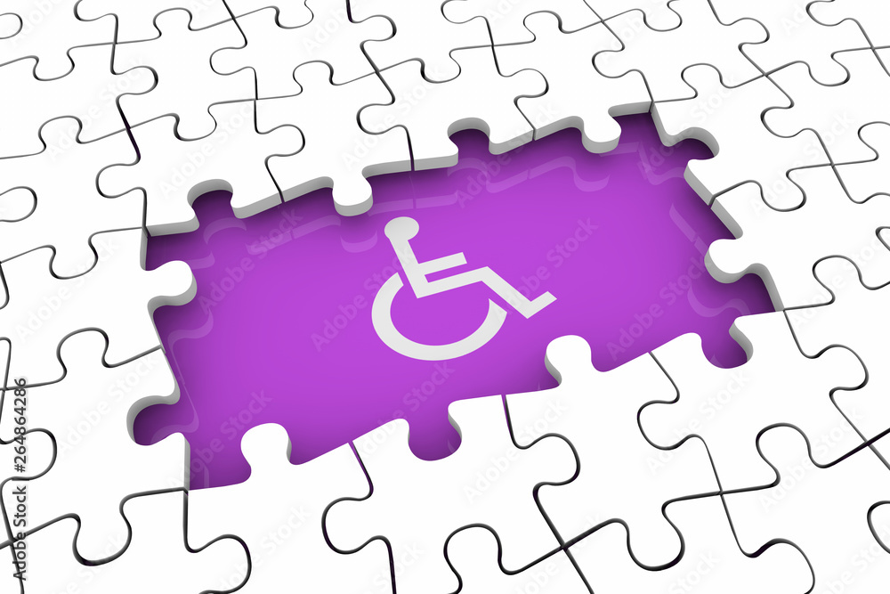 Wheelchair Disabled Person Symbol Disability Puzzle Piece Hole Problem ...