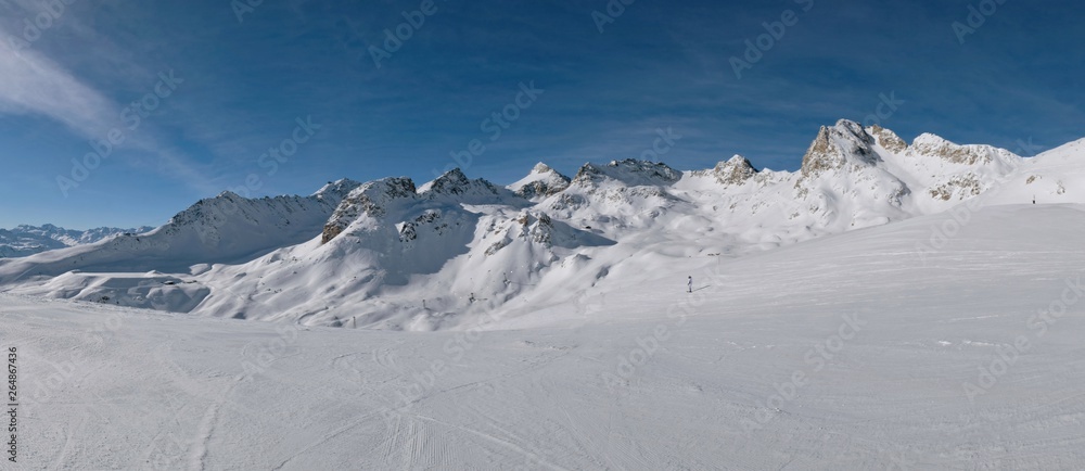 Winter landscape in St. Moritz (German: Sankt Moritz; Italian: San ...