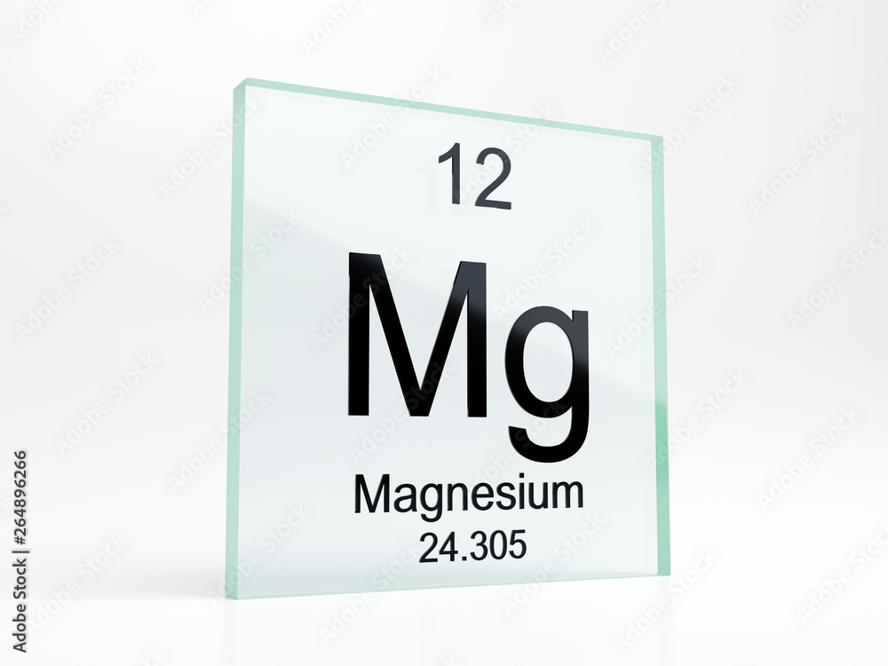 Magnesium element symbol from periodic table on glass icon - realistic ...