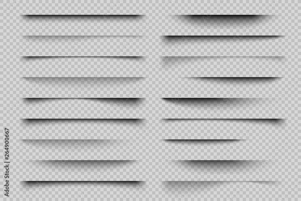 Paper shadow effect. Realistic transparent overlay shadows, poster ...