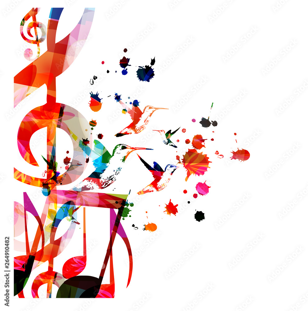 Music background with colorful music notes vector illustration design ...