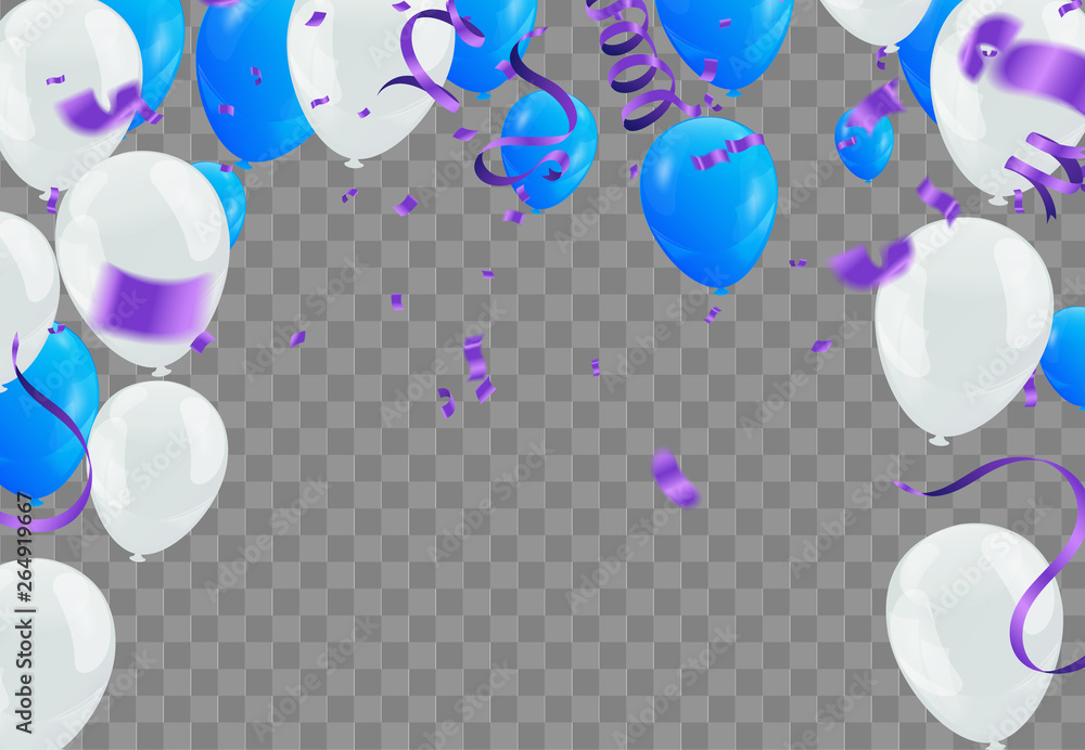 Birthday balloons template. Luxury shiny colorful balloons vector ...