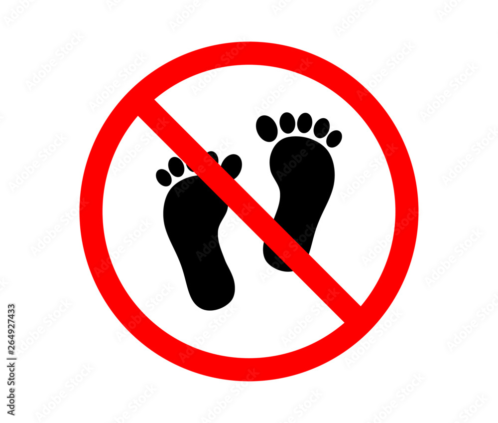 DO NOT WALK. No barefoot sign. Do not step here sign Stock Vector ...