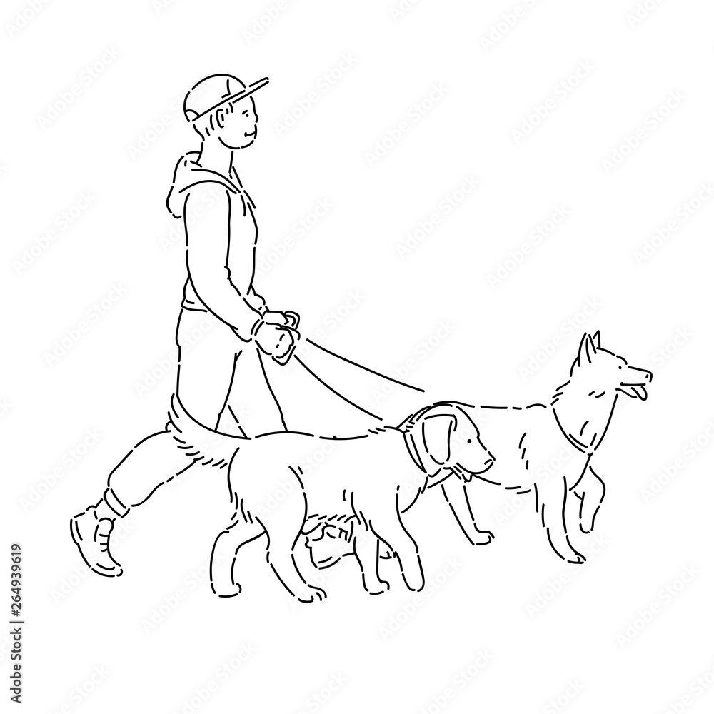 Multiple Dogs Clipart Black And White