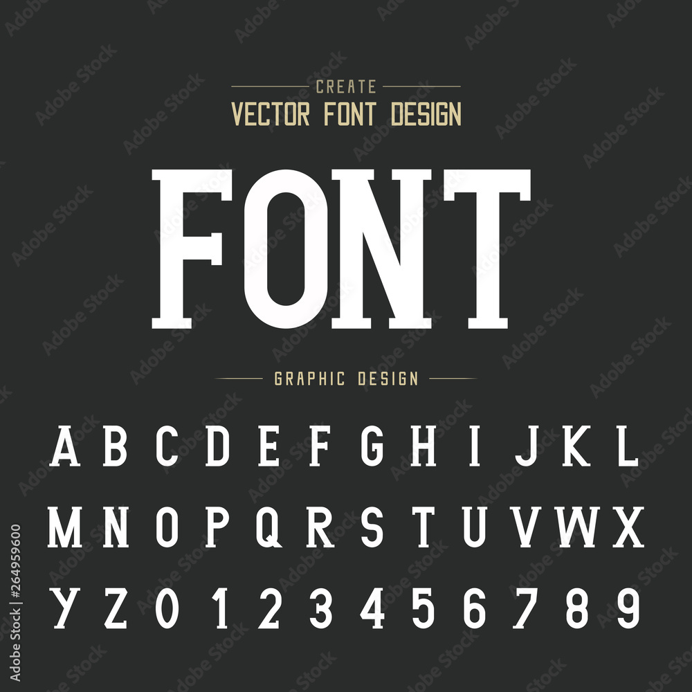 Poster Font and alphabet vector, Writing style typeface letter and ...