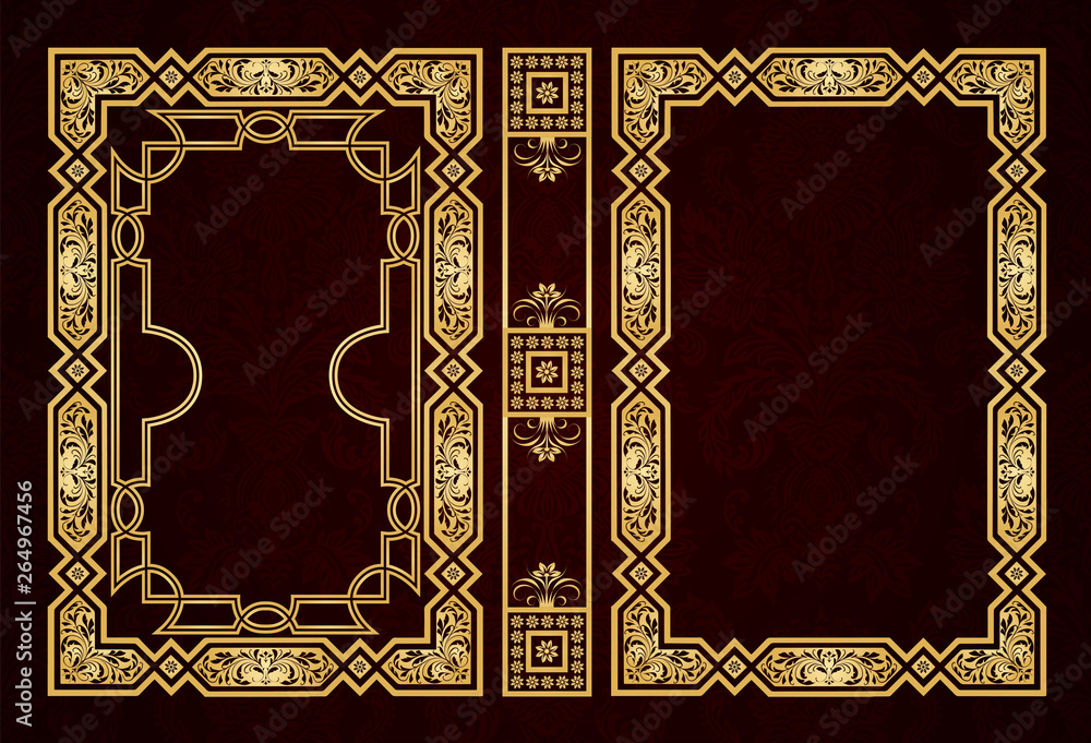 Vector classical book cover. Decorative vintage frame or border to be ...