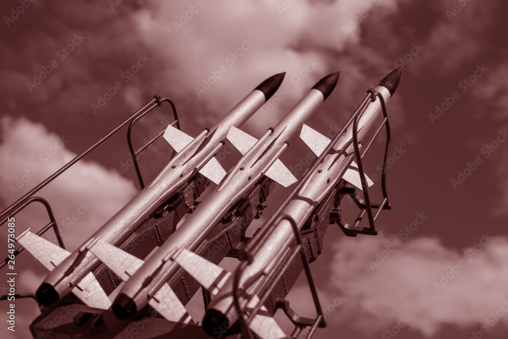 nuclear warheads pointing upwards. army, weapons. nuclear weapon. Stock ...