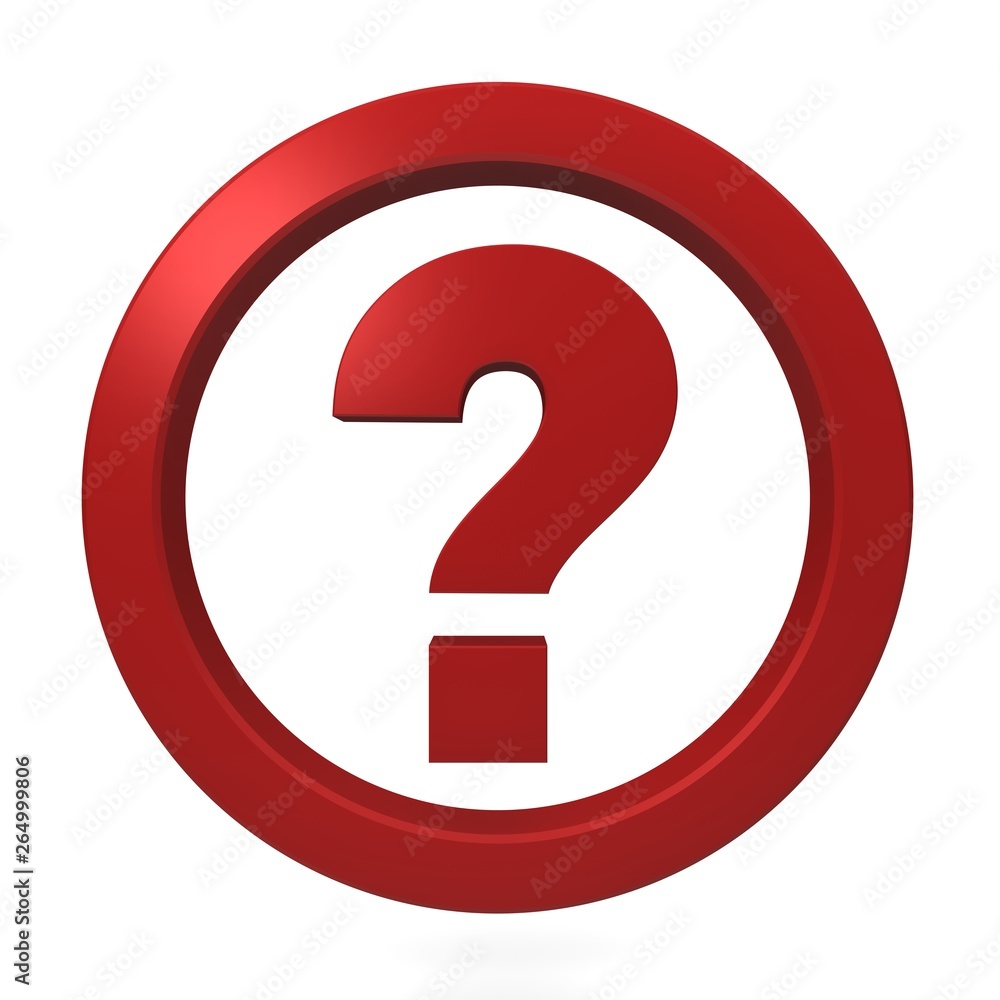 question mark interrogation point asking sign query symbol red 3d ...
