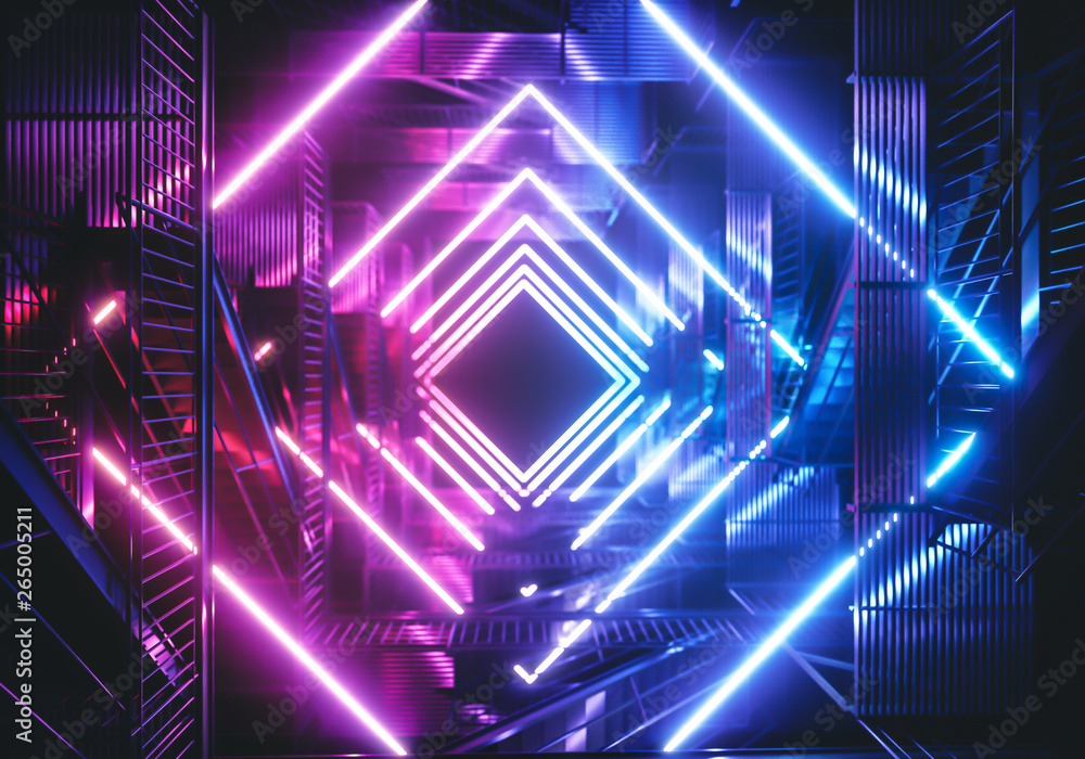 Neon background. Cyberpunk electronic night background concept. Stock ...