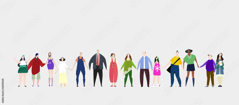 Line Of People Holding Hands