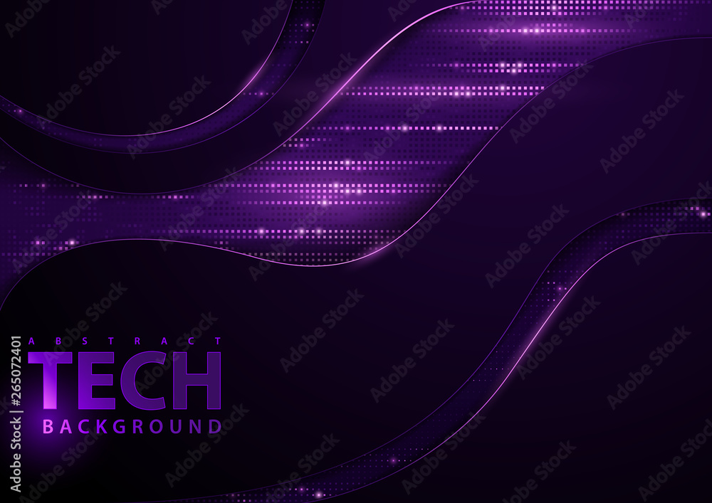 Dark Abstract Tech Background with Purple Elements - Detailed Graphic ...