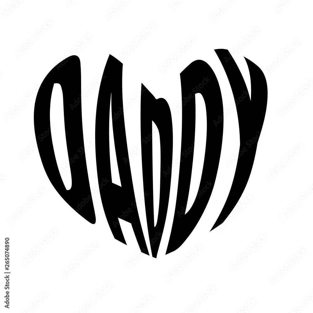 dad in heart icon on white background. flat style. father day sign for ...