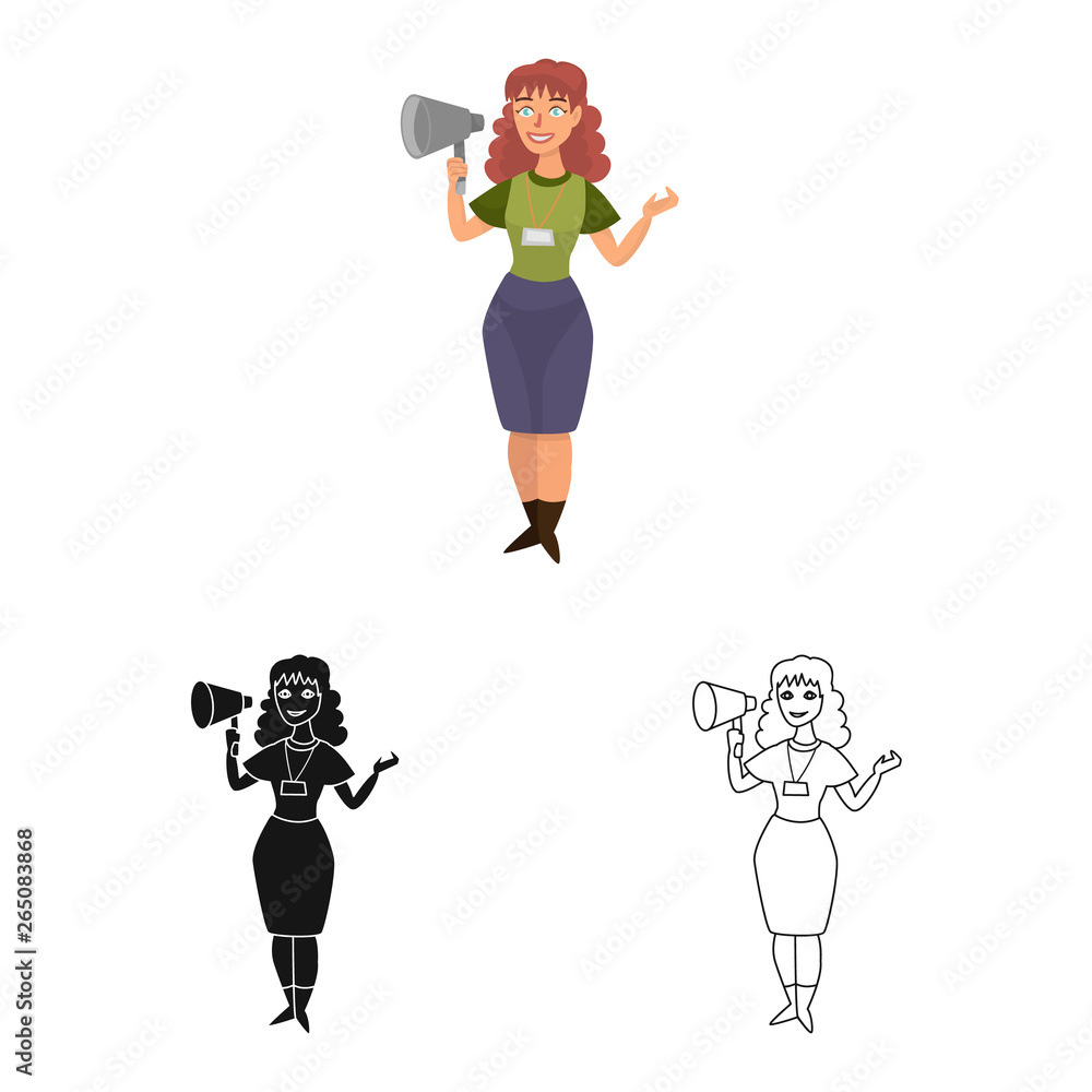 Vector illustration of zookeeper and woman icon. Set of zookeeper and ...
