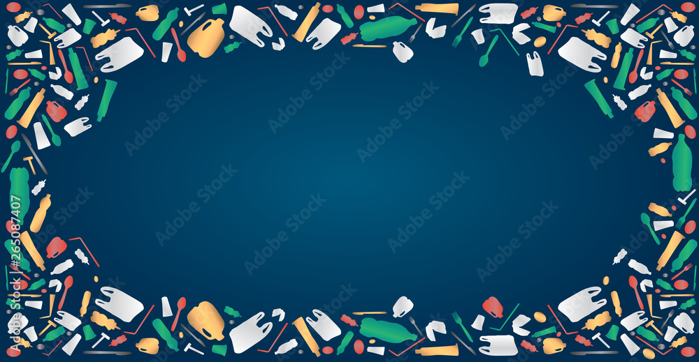 waste debris in the sea,The background of the plastic waste rubbish ...